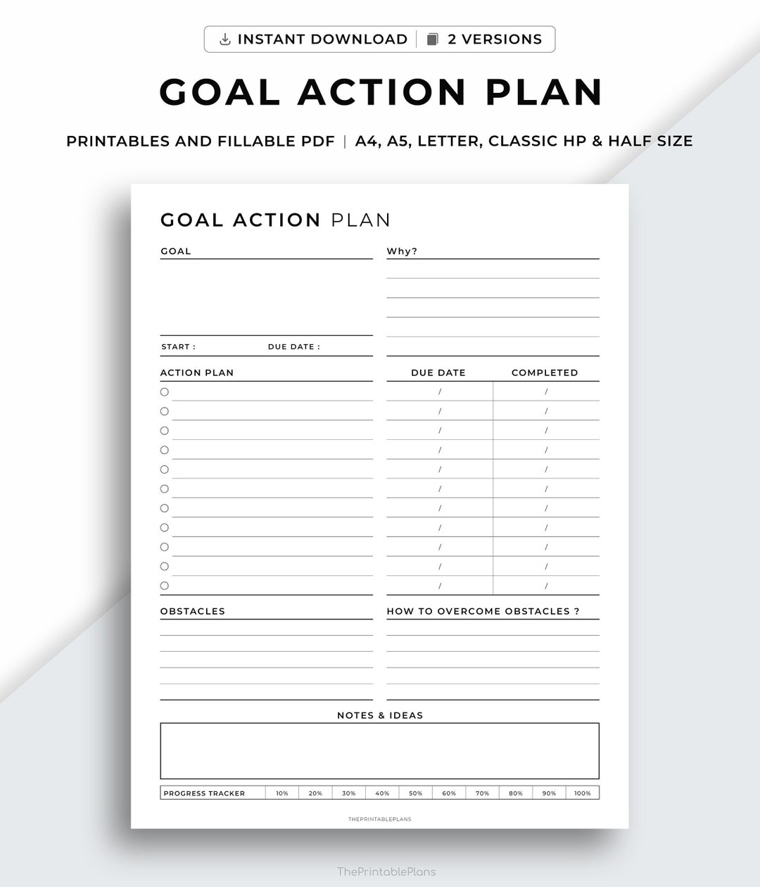 Goal Planner Printable, Goal Action Plan, Goal Setting, Productivity ... Goal Planner Printable, Goal Action Plan, Goal Setting, Productivity ...