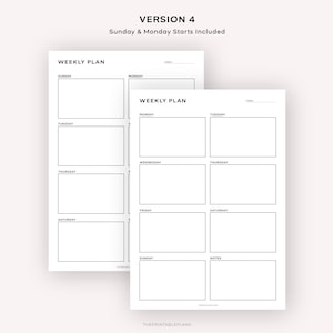 Weekly Organizer Printable, Weekly Schedule, Weekly Planner Printable ...