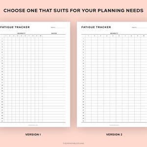 Monthly Fatigue Tracker Printable, Track Daily Fatigue Severity, Health ...