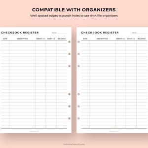 Checkbook Register Printable, Check Transaction Tracker, Checkbook ...