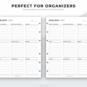 Grocery List Printable Template, Grocery Planner, Food Shopping List ...