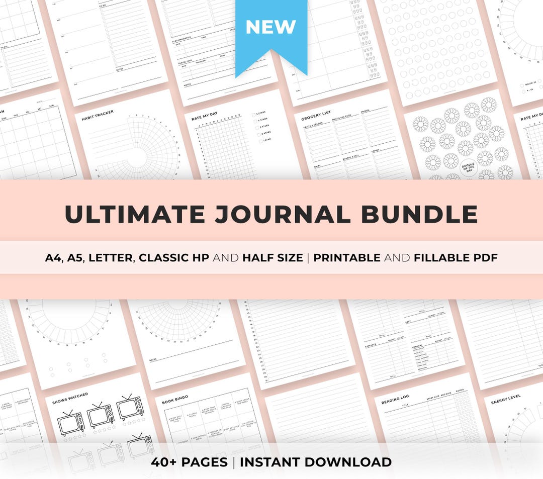 Ultimate Journal Planner Bundle Printable, Monthly Planner, Monthly ...