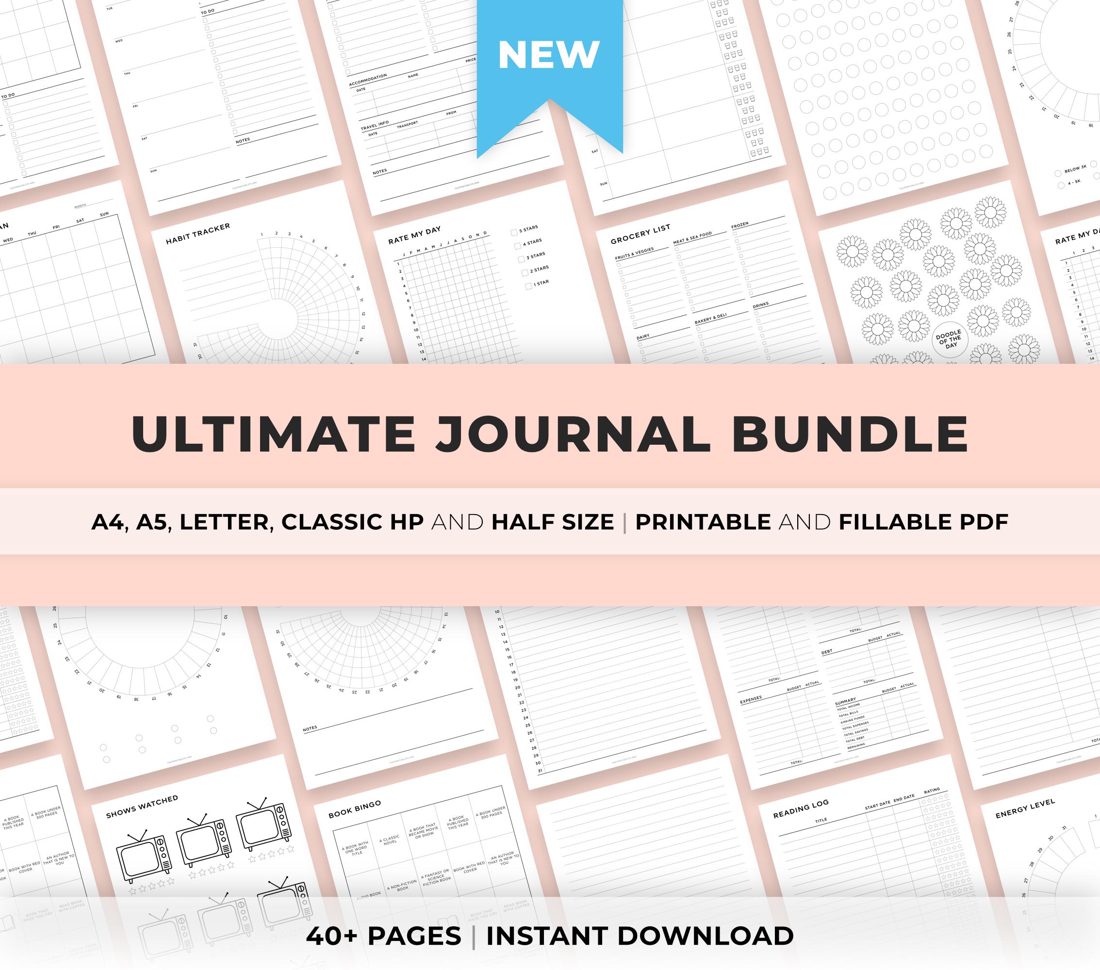 Ultimate Journal Planner Bundle Printable, Monthly Planner, Monthly ...
