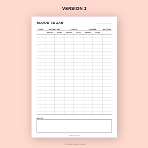 Blood Sugar Log Printable, Blood Sugar Tracker, Blood Glucose Journal ...
