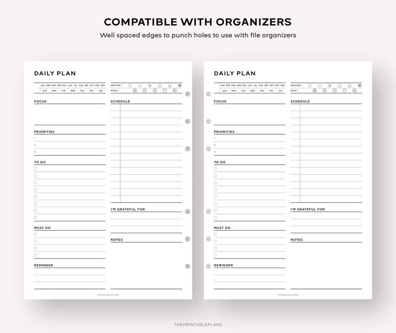 Daily Planner Printable, Daily Schedule, Productivity Planner, Task ...