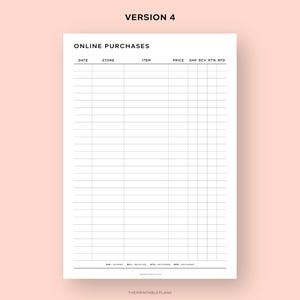 Online Purchases Tracker Printable, Order Tracker Template, Shopping List, Items to Buy ...