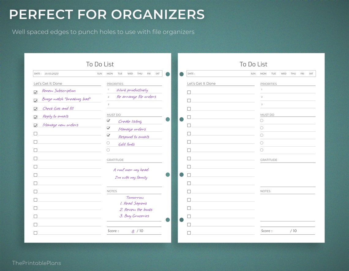 Printable Daily to Do List Daily Checklist Daily Routine - Etsy