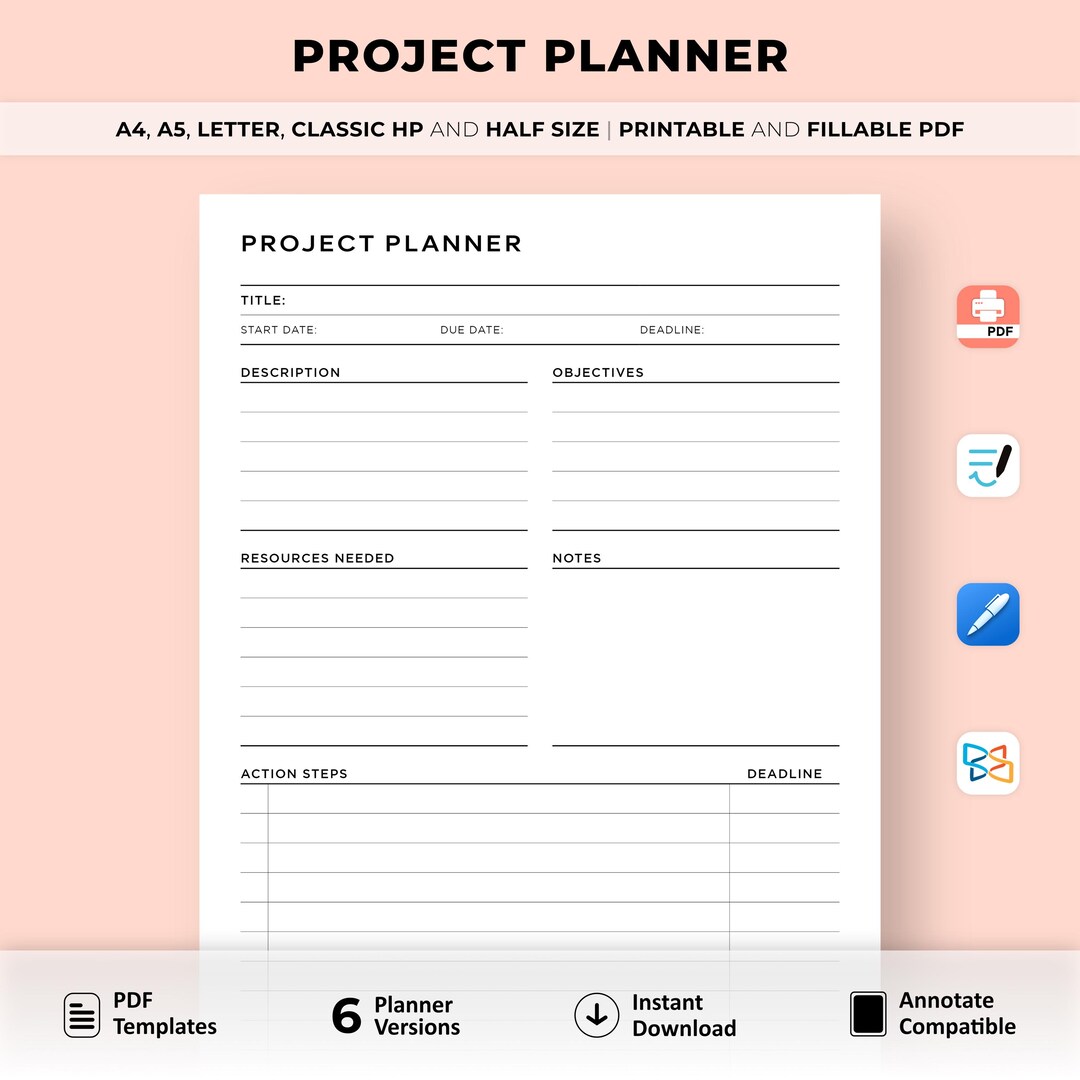 Project Planner Printable, Group Project Tracker, Team Project, Project ...