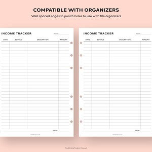 Income Tracker Printable, Income Log, Income Template, Personal ...