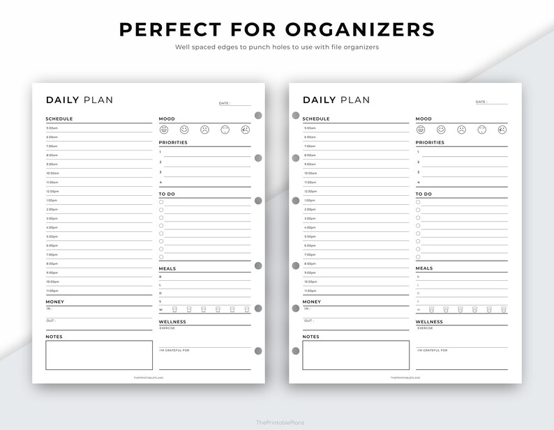 Daily Planner Printable, Daily Agenda, Productivity Planner, to Do List ...