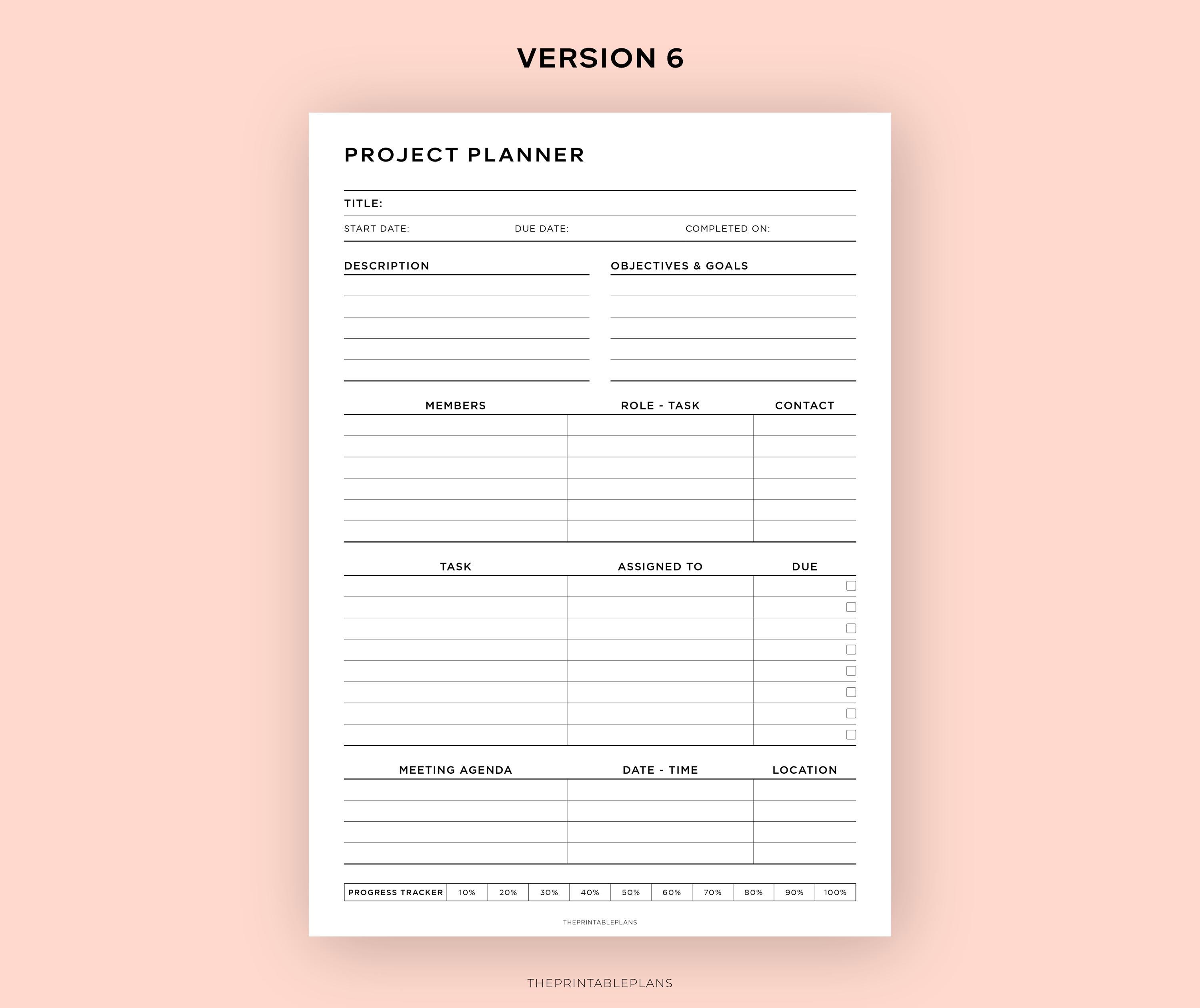 Project Planner Printable, Group Project Tracker, Team Project, Project ...
