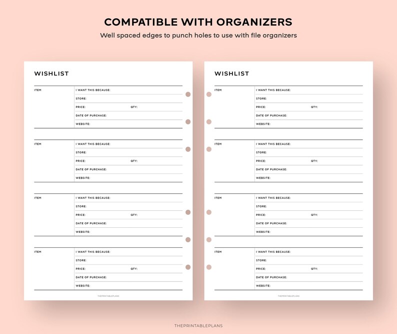 Wishlist Planner Printable, Holiday Wishlist Template, Birthday ...