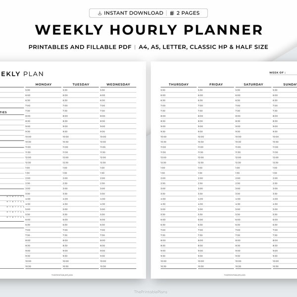 Weekly Schedule - Etsy