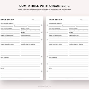 Daily Review Printable, Daily Reflection, Printable Daily Review ...