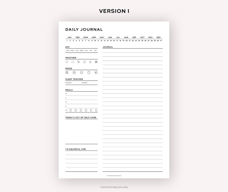 Daily Journal Printable, Goodnotes Journal, Diary Journal, Self Care ...