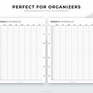 Half Hour Weekly Schedule, Weekly Planner Printable, Week at a Glance ...