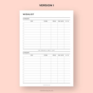 Wishlist Page Printable, Holiday Wishlist Template, Birthday Wishlist ...