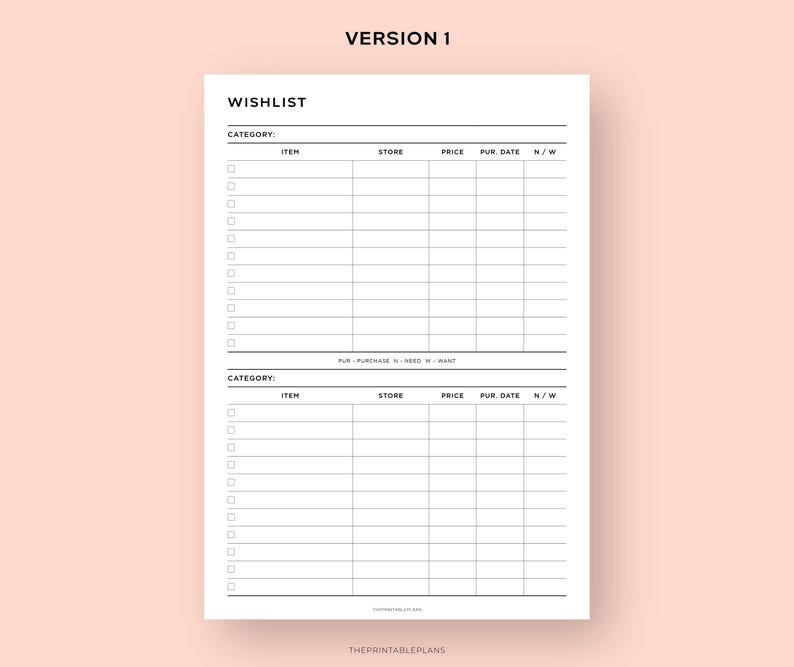 Wishlist Page Printable, Holiday Wishlist Template, Birthday Wishlist ...