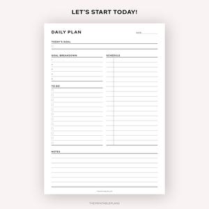 Daily Goal Planner Printable, Daily Planner, Goal Setting Planner ...