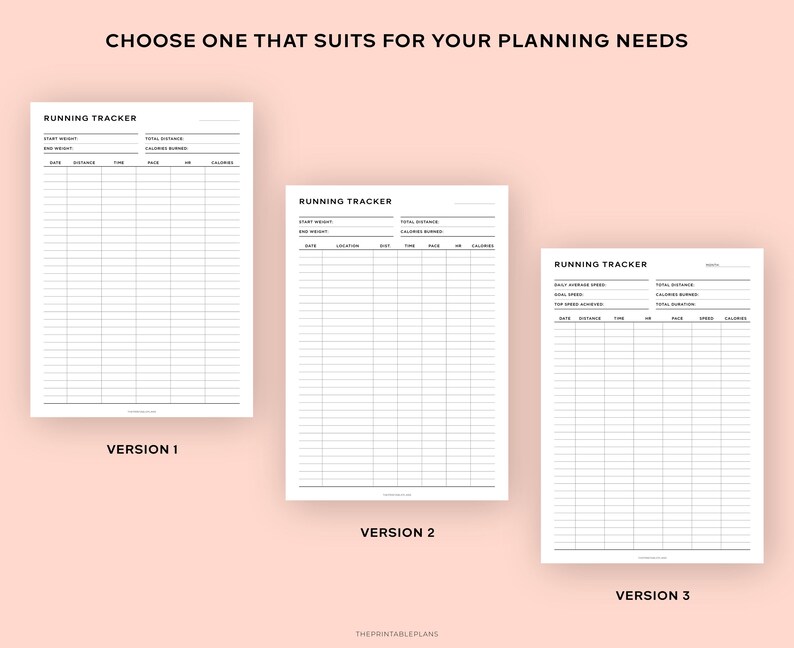 Running Tracker Printable, Monthly Running Log, Running Journal, Cardio ...