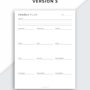 Yearly Goal Planner Printable, Goal Setting, Yearly Planner ...