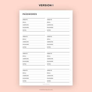 Password Tracker Printable, Password Log, Password Tracker, Password ...