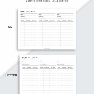 Debt Tracker Printable Landscape, Debt Payoff Log, Debt Overview, Debt ...