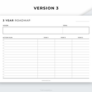Goal Roadmap Printable, Goal Setting, Goal Action Plan, Project Yearly ...