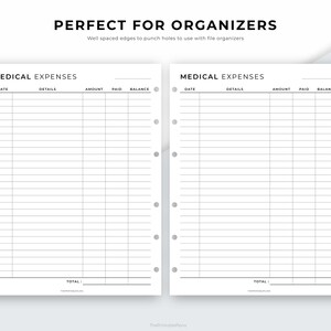 Medical Expenses Tracker Printable, Manage Medical Expenses, Health Expenses Tracker, Medical ...