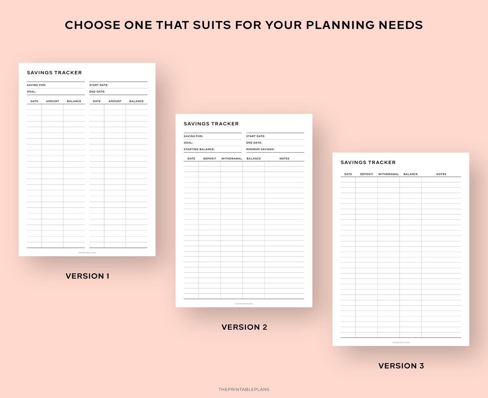 Savings Tracker Printable, Savings Challenge Printable, Saving Goal ...
