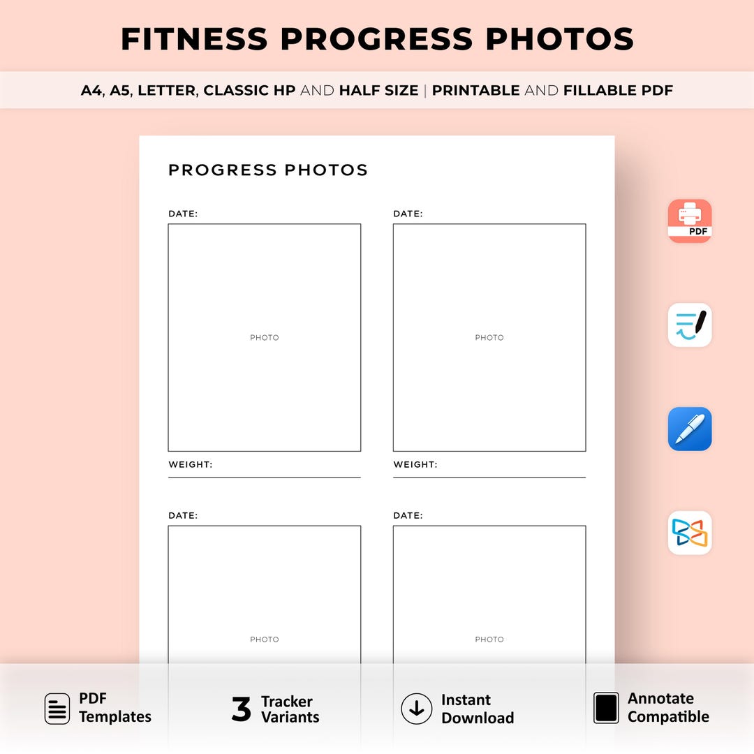 Progress Photos Planner, Fitness Journey Progress Photos, Before ...