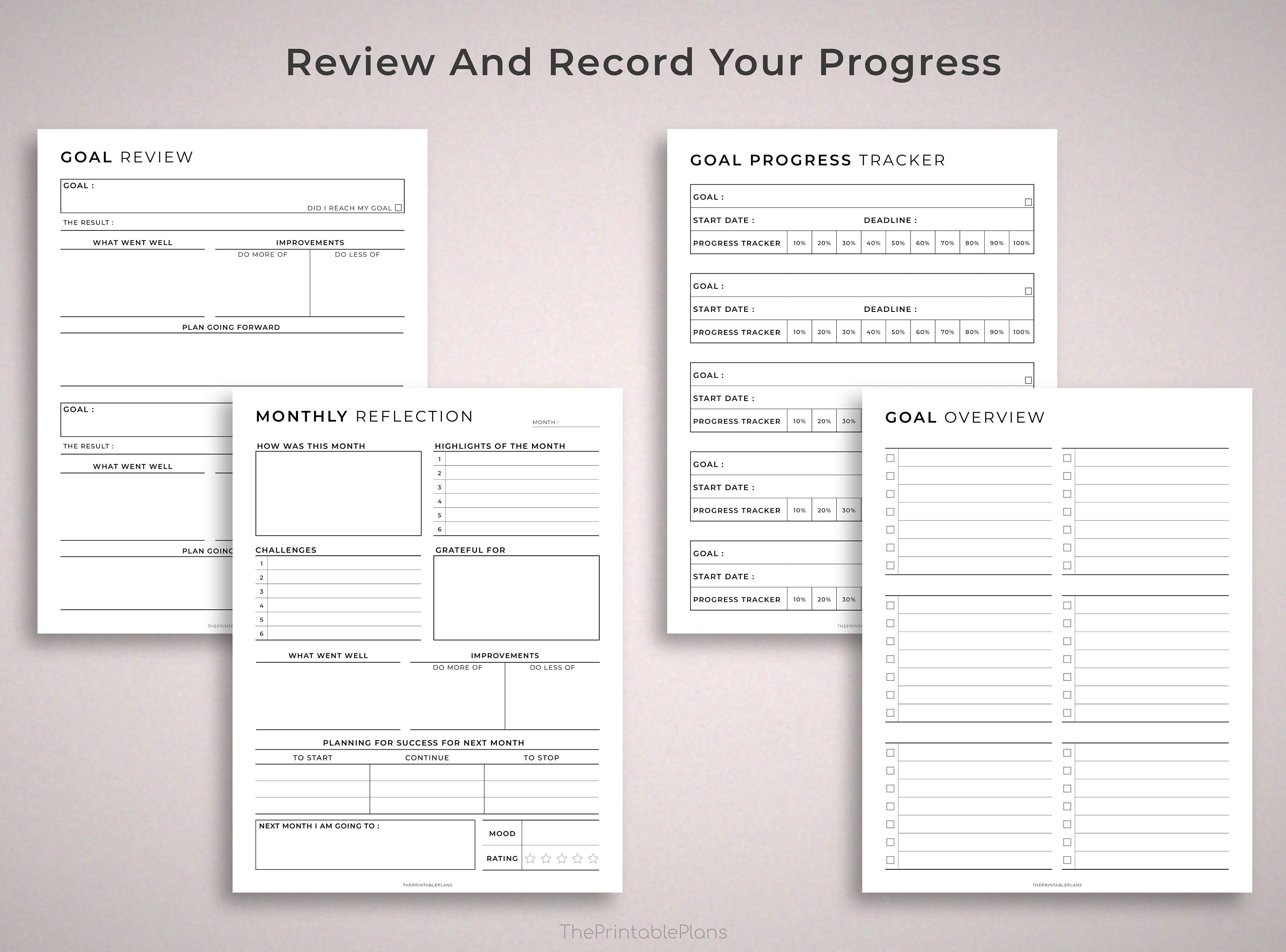 Printable Goal Planner Bundle, Daily, Weekly, Monthly, Quarterly ...