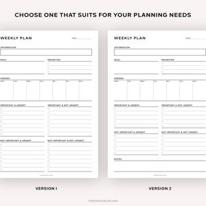 Task Priority Matrix, Weekly Planner Printable, Weekly Productivity ...
