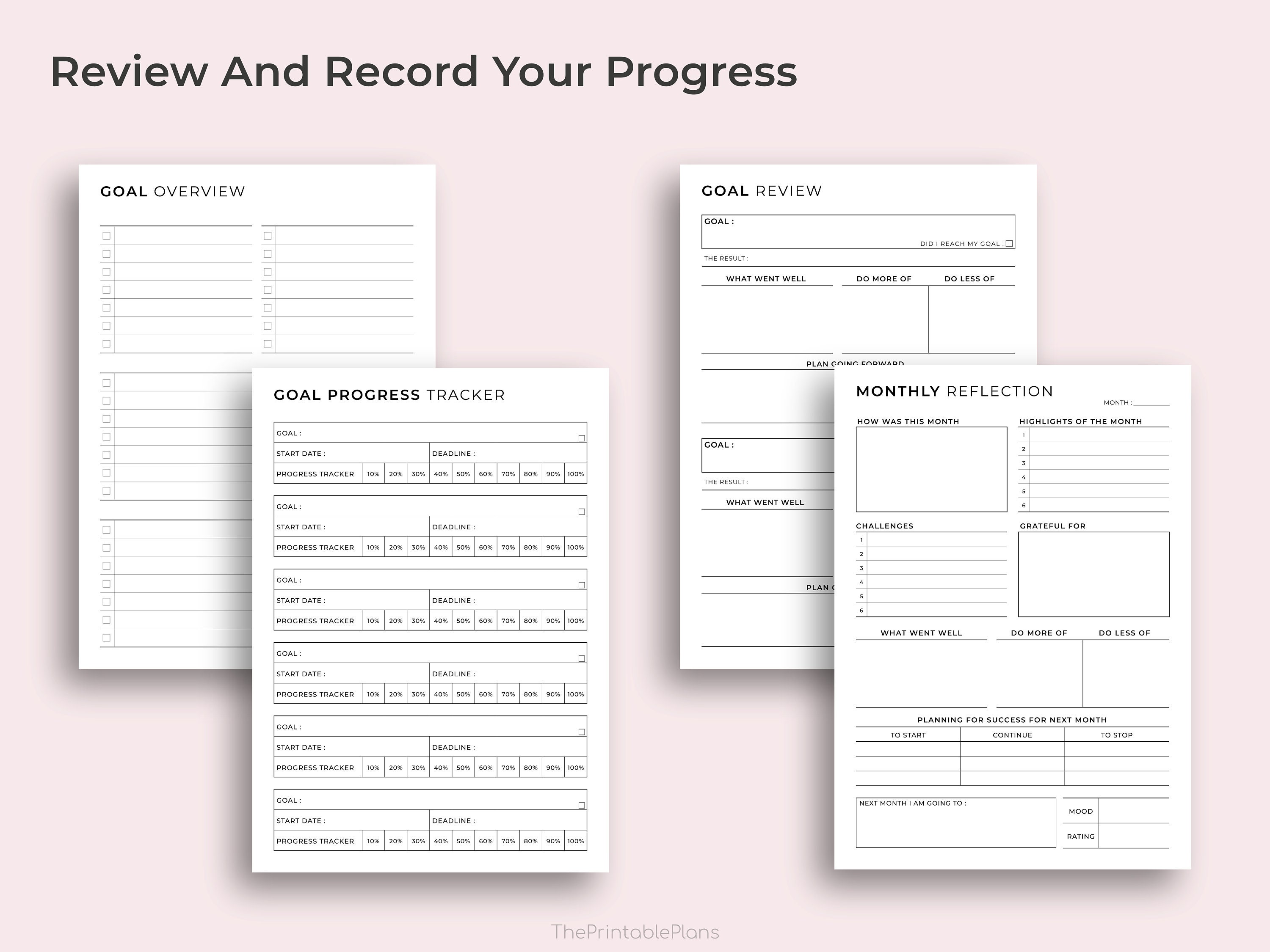 Printable Goal Planner Bundle Daily Weekly Monthly Quarterly - Etsy UK