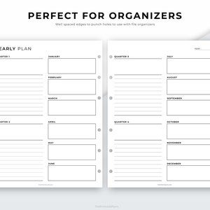 Yearly Planner Printable, Quarterly Goals, Annual Overview, Tasks ...