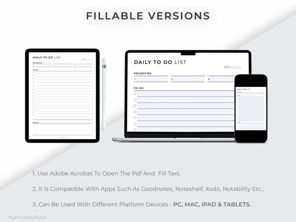 Printable Daily to Do List Daily Checklist Daily Routine - Etsy