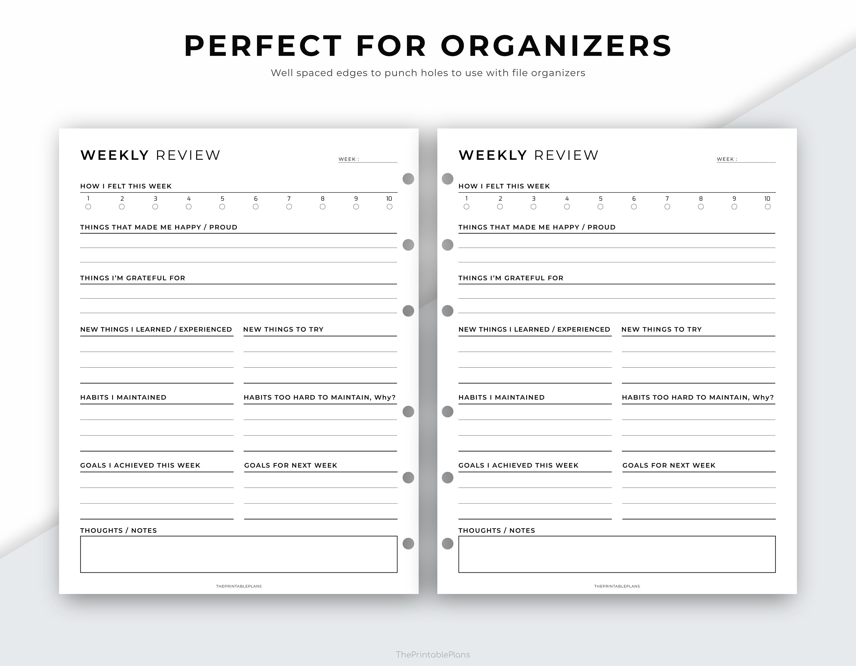 Weekly Review Printable, Weekly Reflection, Weekly Evaluation, Weekly ...