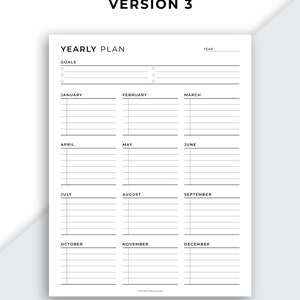 Yearly Goal Planner Printable, Goal Setting, Yearly Planner ...