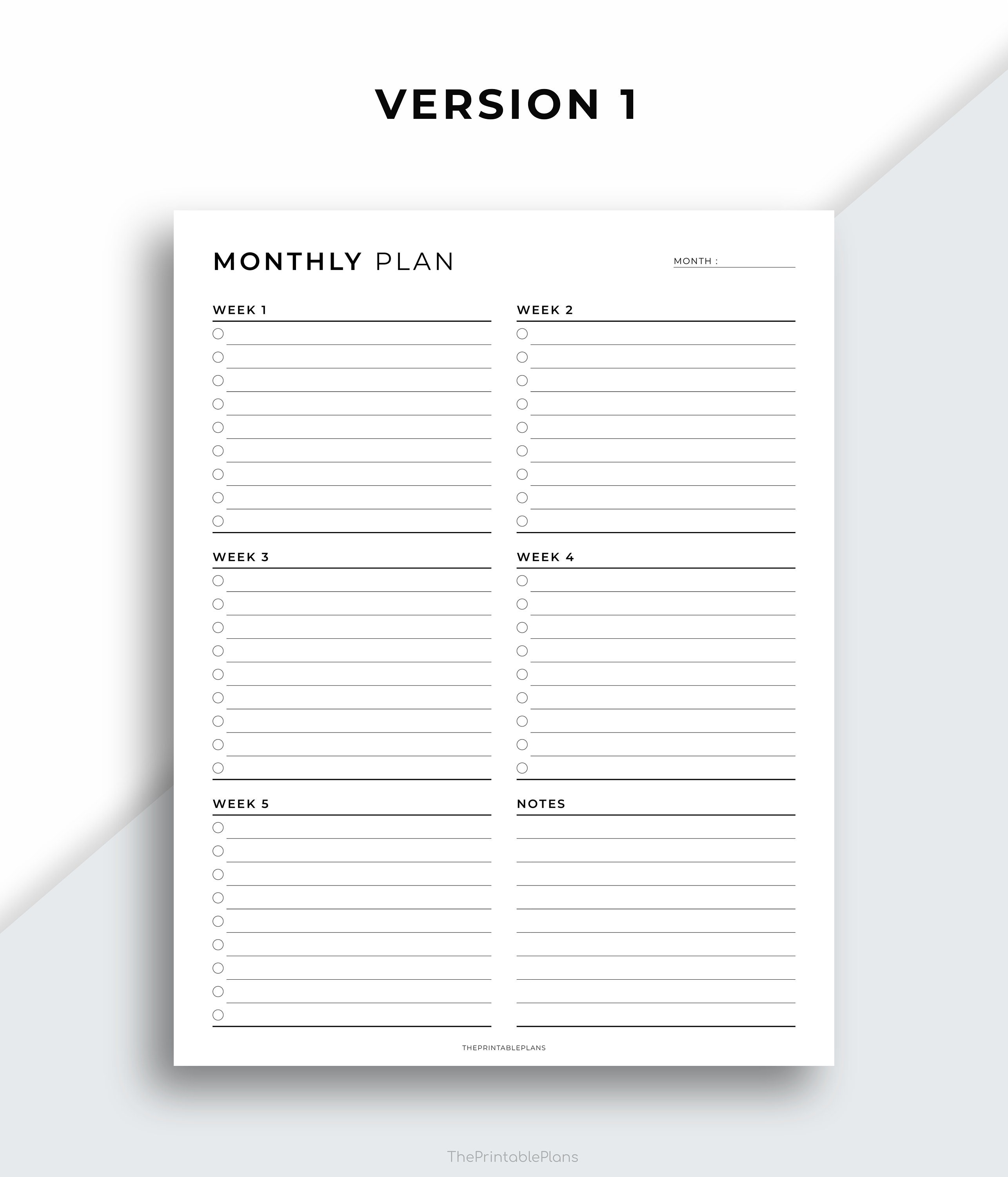Monthly Task List, Monthly Planner Printable, to Do List Template ...