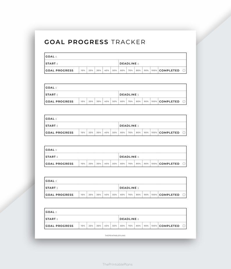 Goal Progress Tracker Printable, Goal Tracker Worksheet, Milestone ...