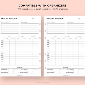 Annual Finance Planner Printable, Yearly Finance Overview, Yearly ...