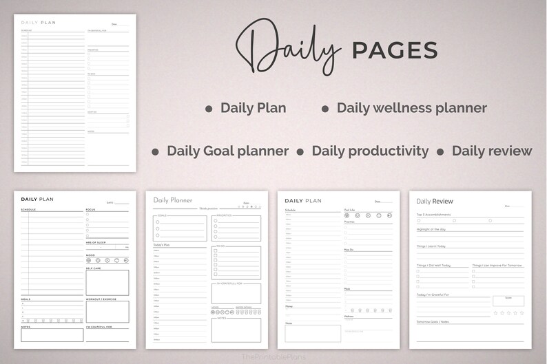 Printable Planner Personal Planner Bundle Daily Weekly - Etsy