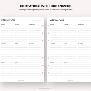 Weekly Planner Printable, Week at a Glance, Weekly Schedule, to Do List ...