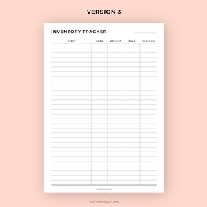 Inventory Tracker Printable, Inventory Management Form, Inventory Sheet ...