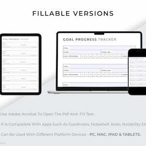 Goal Progress Tracker Printable, Goal Tracker Worksheet, Milestone ...