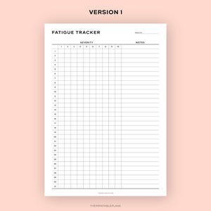 Monthly Fatigue Tracker Printable, Track Daily Fatigue Severity, Health ...
