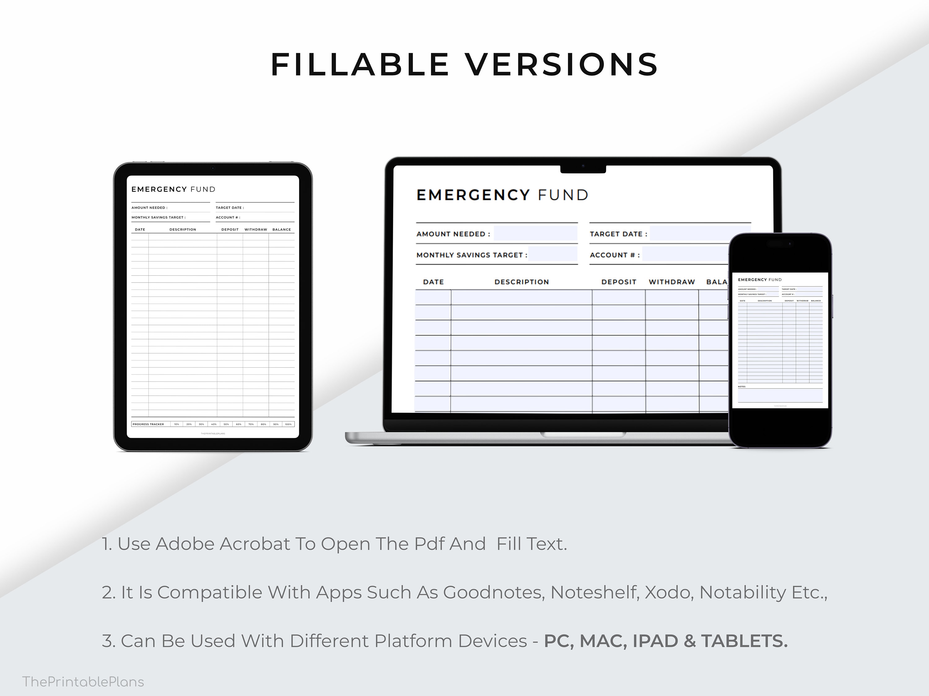 Emergency Fund Tracker Printable Emergency Fund Challenge - Etsy