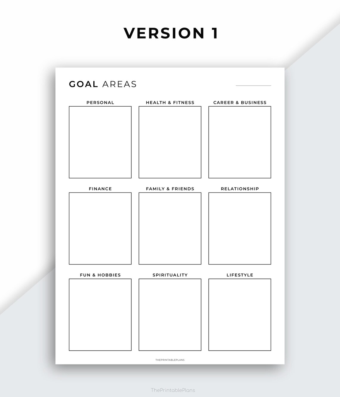 9 Areas of Life Planner Printable, Goal Planner, Goal Setting ...