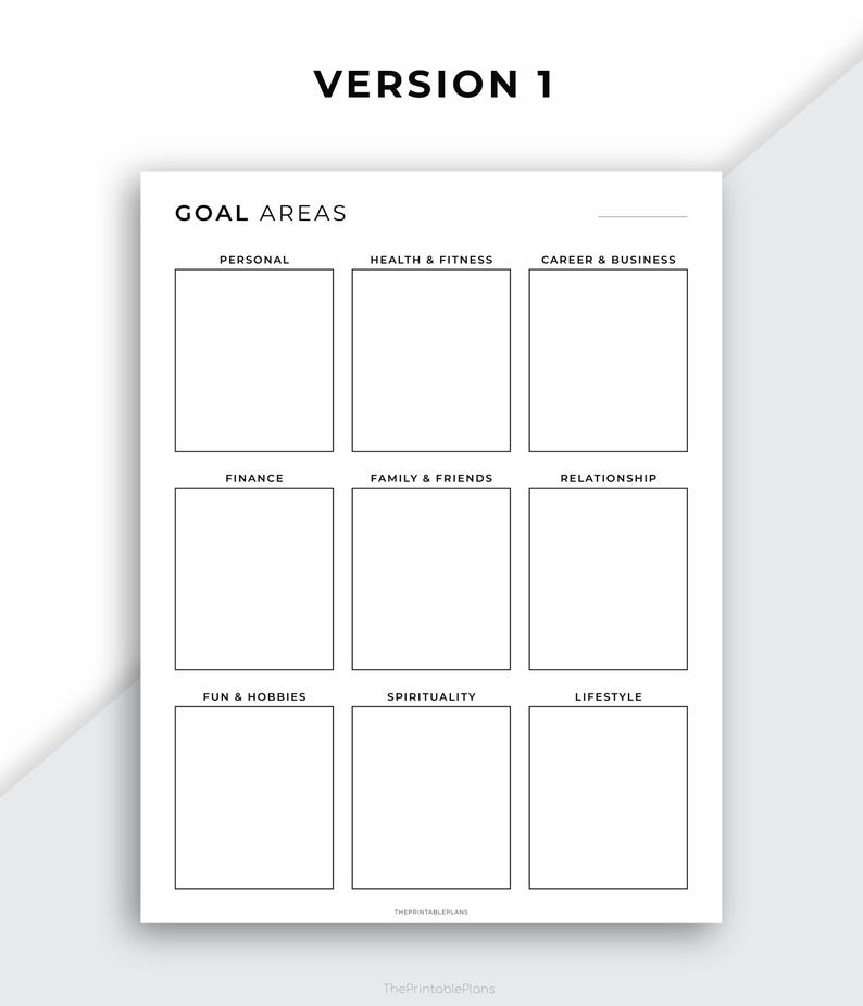 9 Areas of Life Planner Printable, Goal Planner, Goal Setting ...