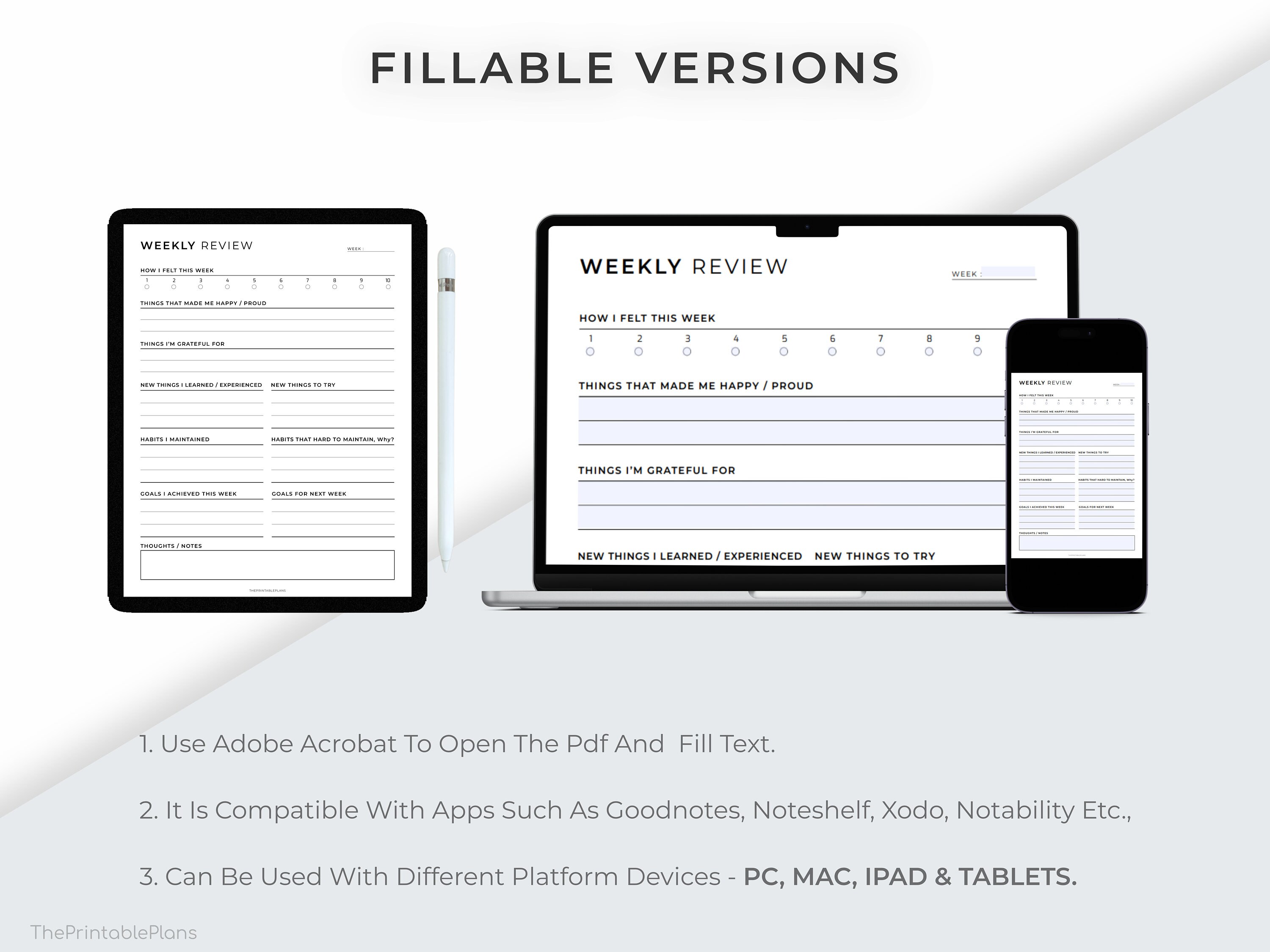 Weekly Review Printable Weekly Reflection Weekly Evaluation - Etsy